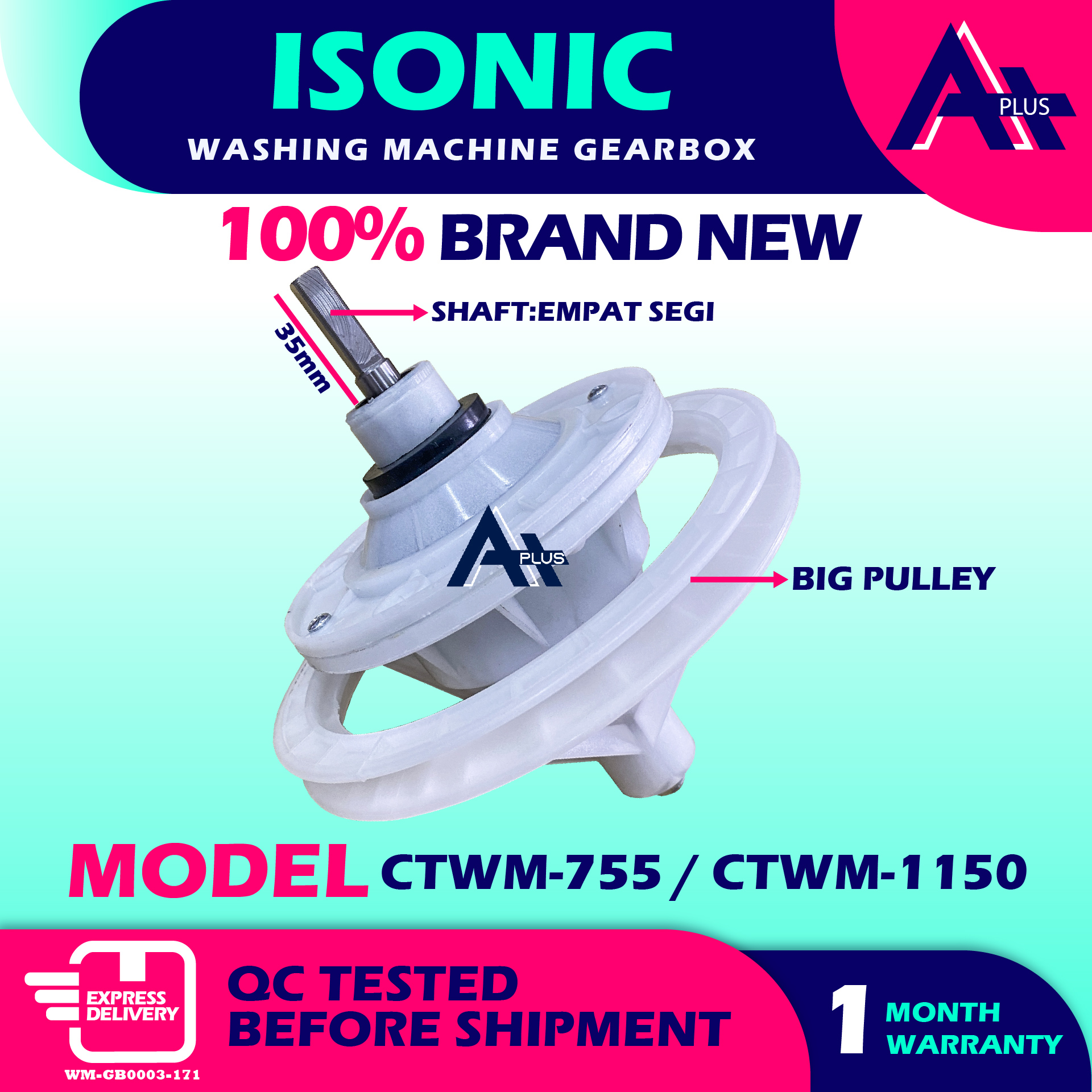 (BIG PULLEY) CTWM-755 / CTWM-1150 ISONIC Washing Machine Gearbox Gear ...