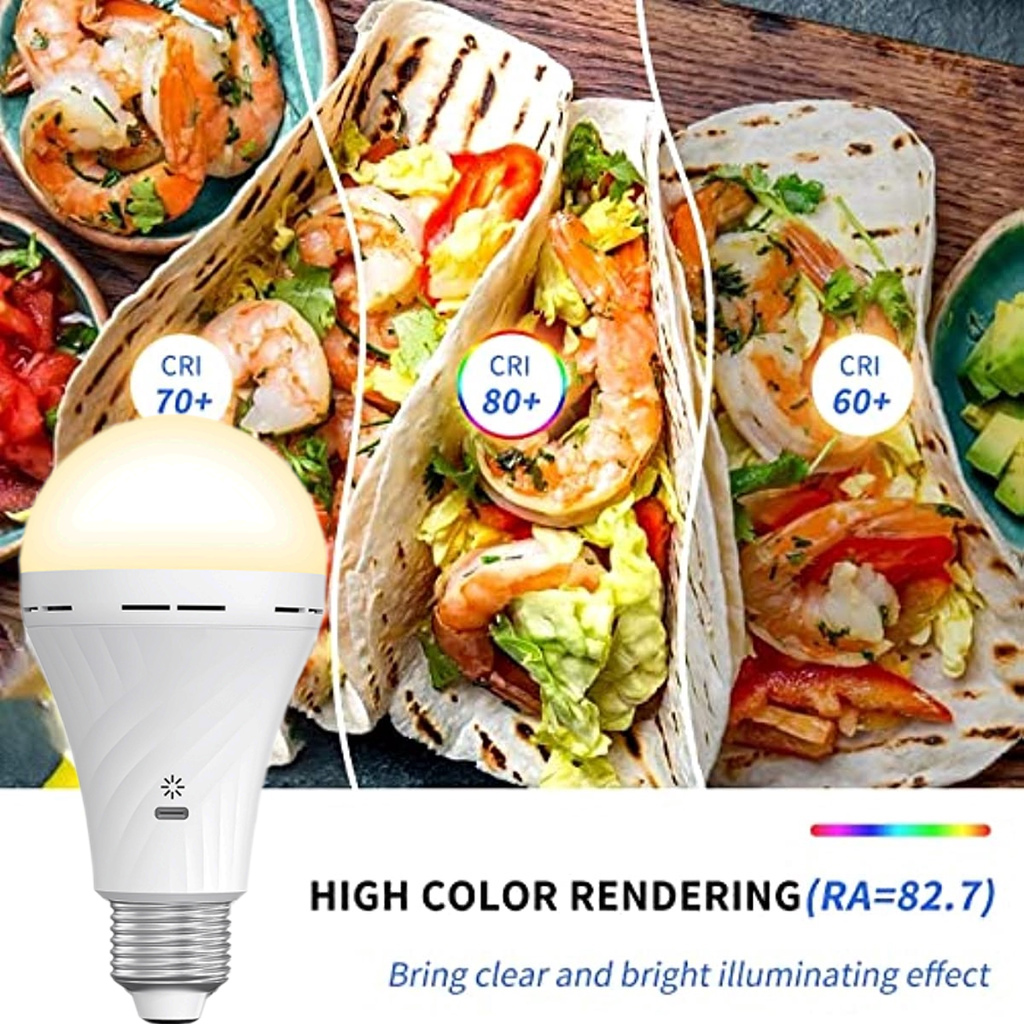 New 10W Light Bulb USB C Rechargeable With Remote Control Battery ...