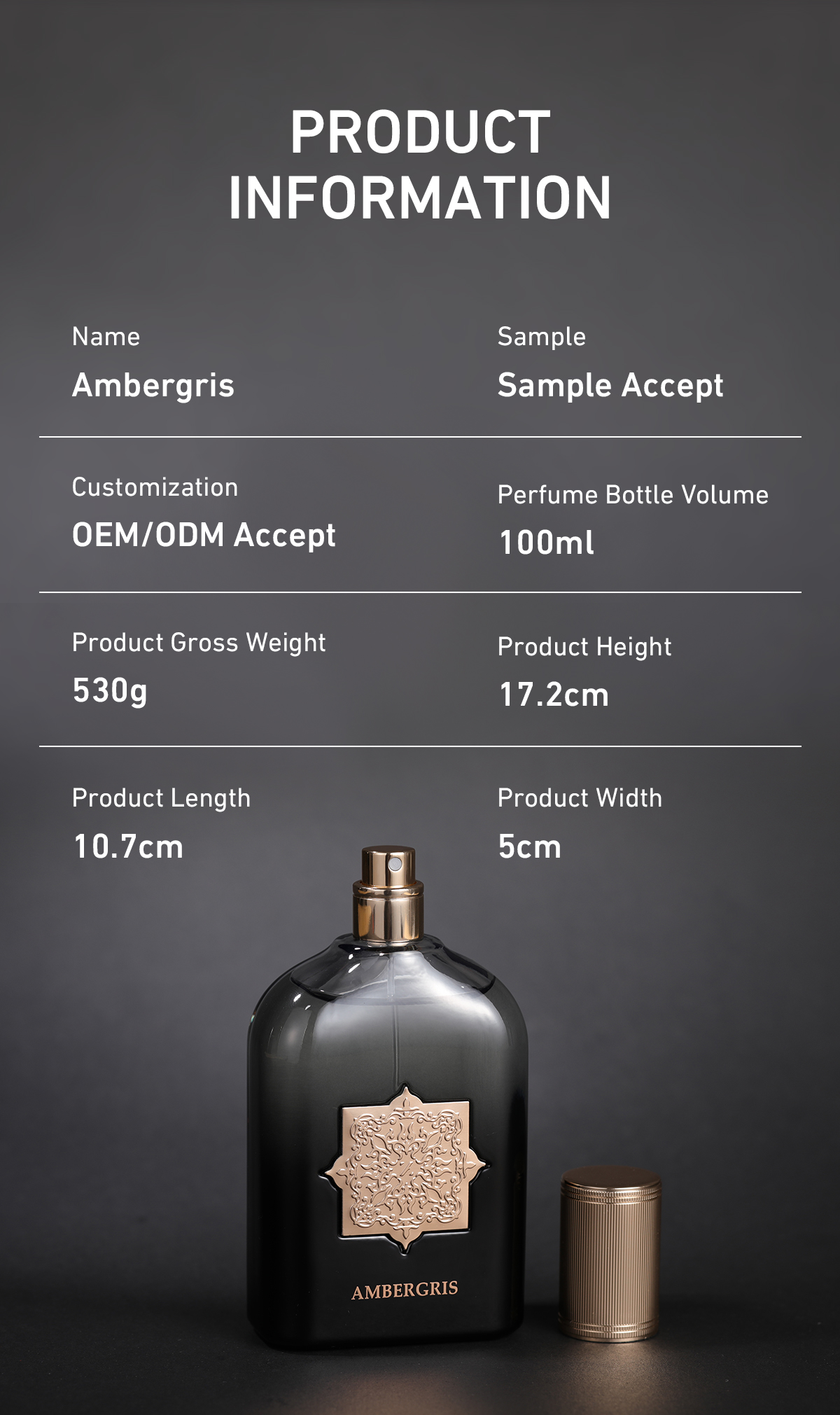 ZUOFUN Ambergris Parfume 100ML – Chypre Fruity EDP Perfume Men perfume tahan lama 48jam lelaki ...