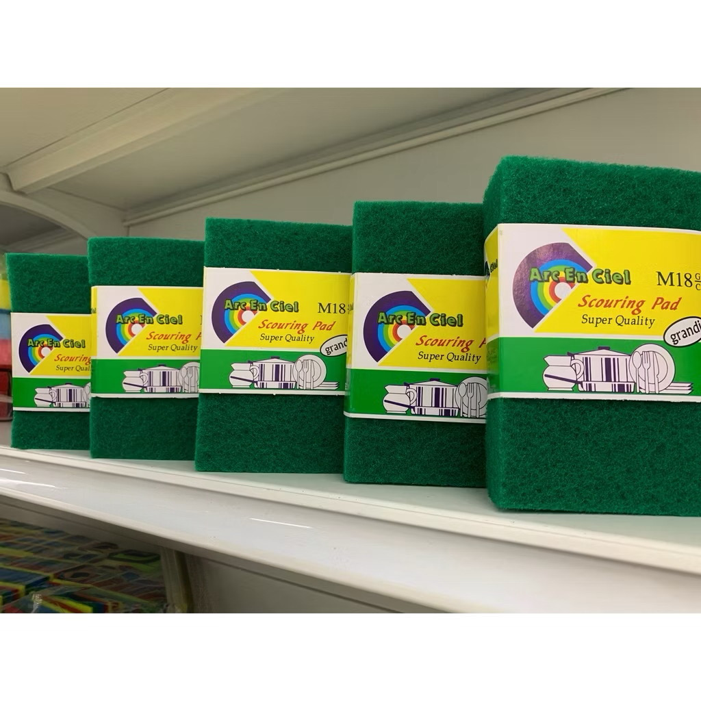 5 pek Span Cuci Pinggan Hijau green scouring pad scouring pad kitchen ...