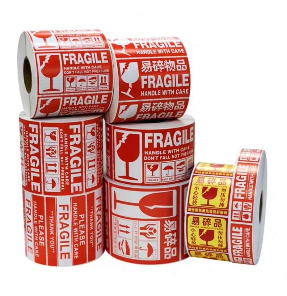 Pelekat Label amaran FRAGILE & SEAL Roll 90mm x 50mm (1000pcs/roll ...