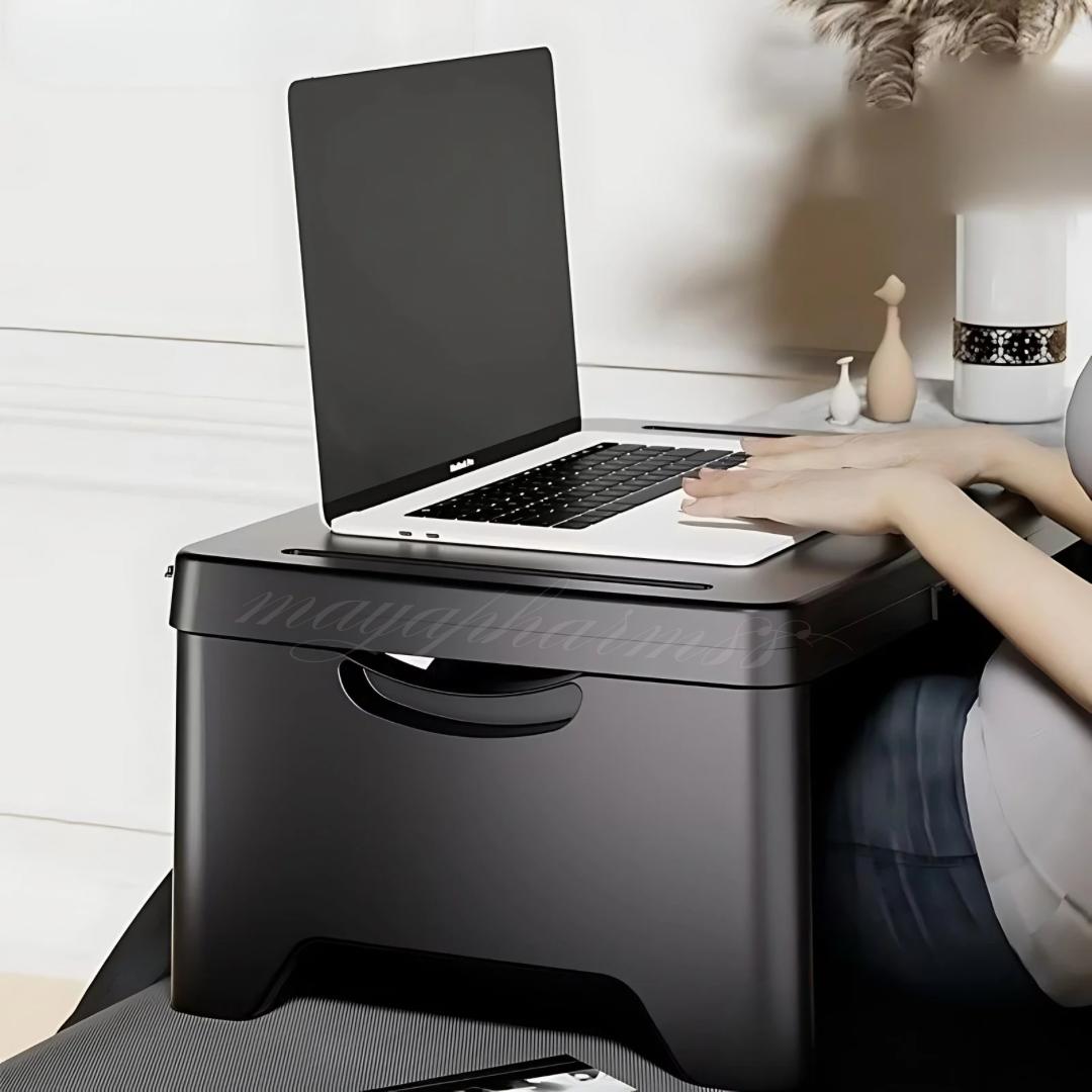 REHAL MEJA MODERN PLASTIC FOLDABLE DESK WITH STORAGE (READY STOCK ...