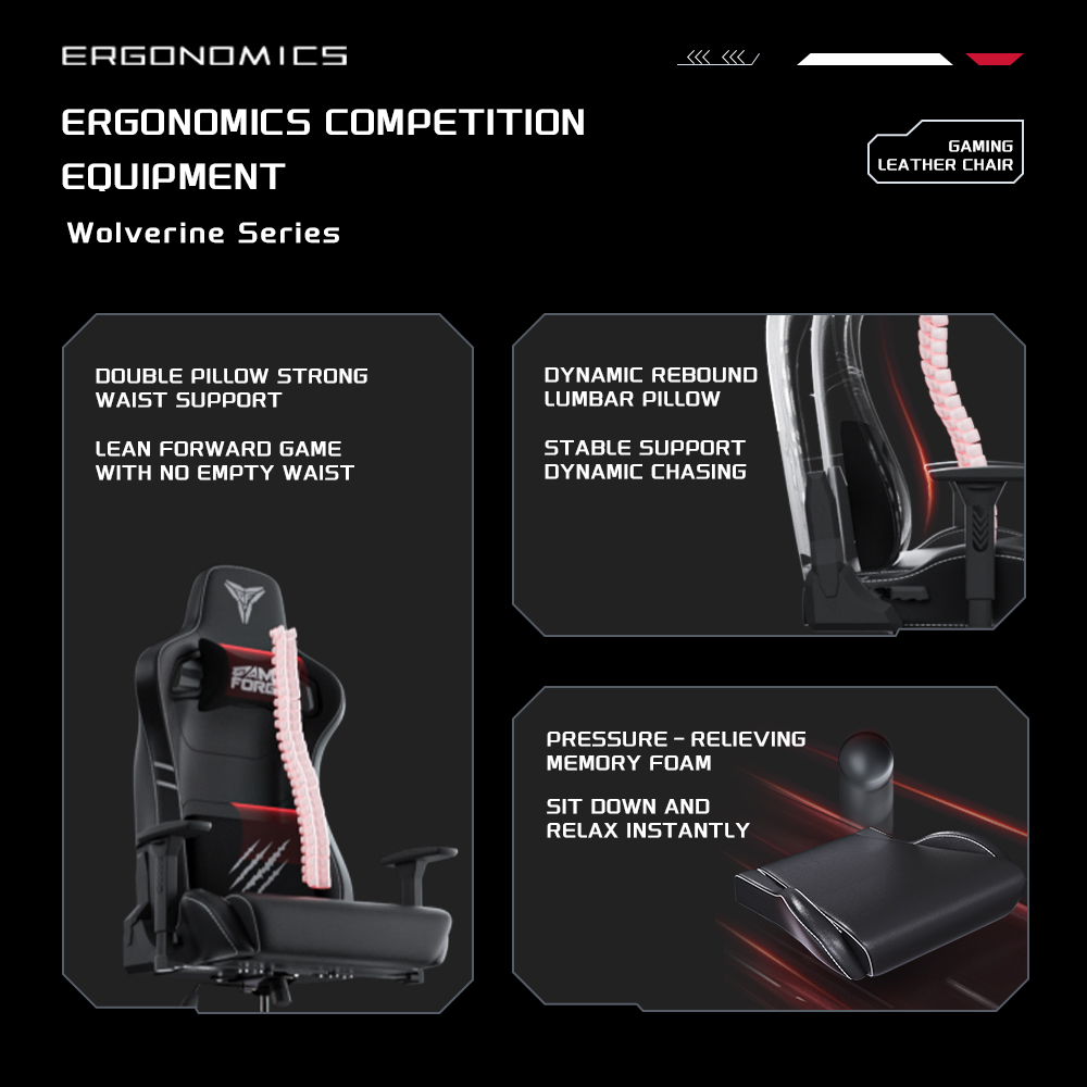 GAMEFORGE Gaming Chair Wolverine Series Ergonomic Office Chair Kerusi ...