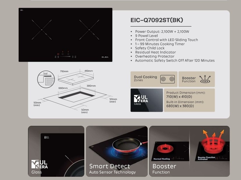 ELBA Built In Induction Cooker Hob Electric Stove Dual Cooking Zone ...