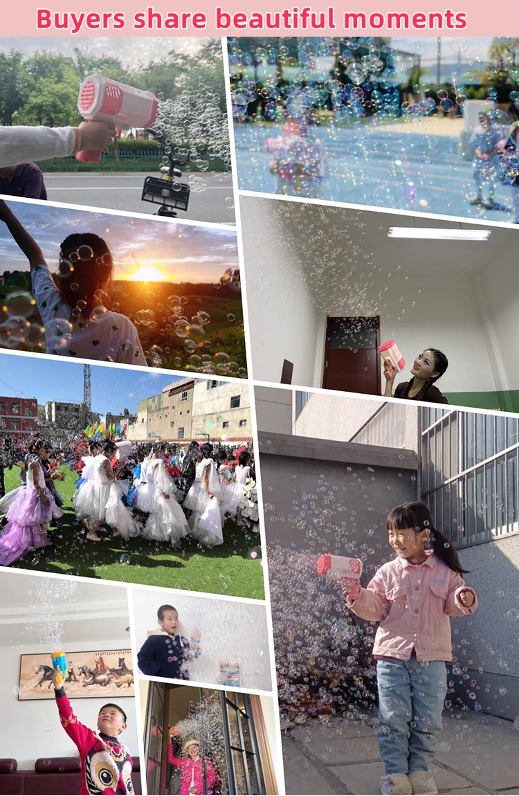 【Free Liquid】Bubble Blower Luminous Party Wedding Bubble Machine Bubble Toy Bubble Gun Outdoor ...