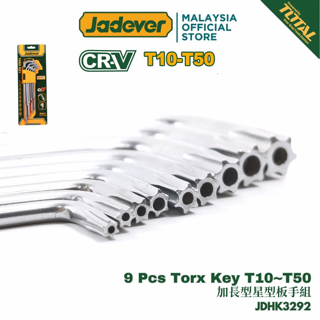 Jadever Tools CrV Trox allen key /Star Key Wrench 9 Pcs set (Extra Long ...