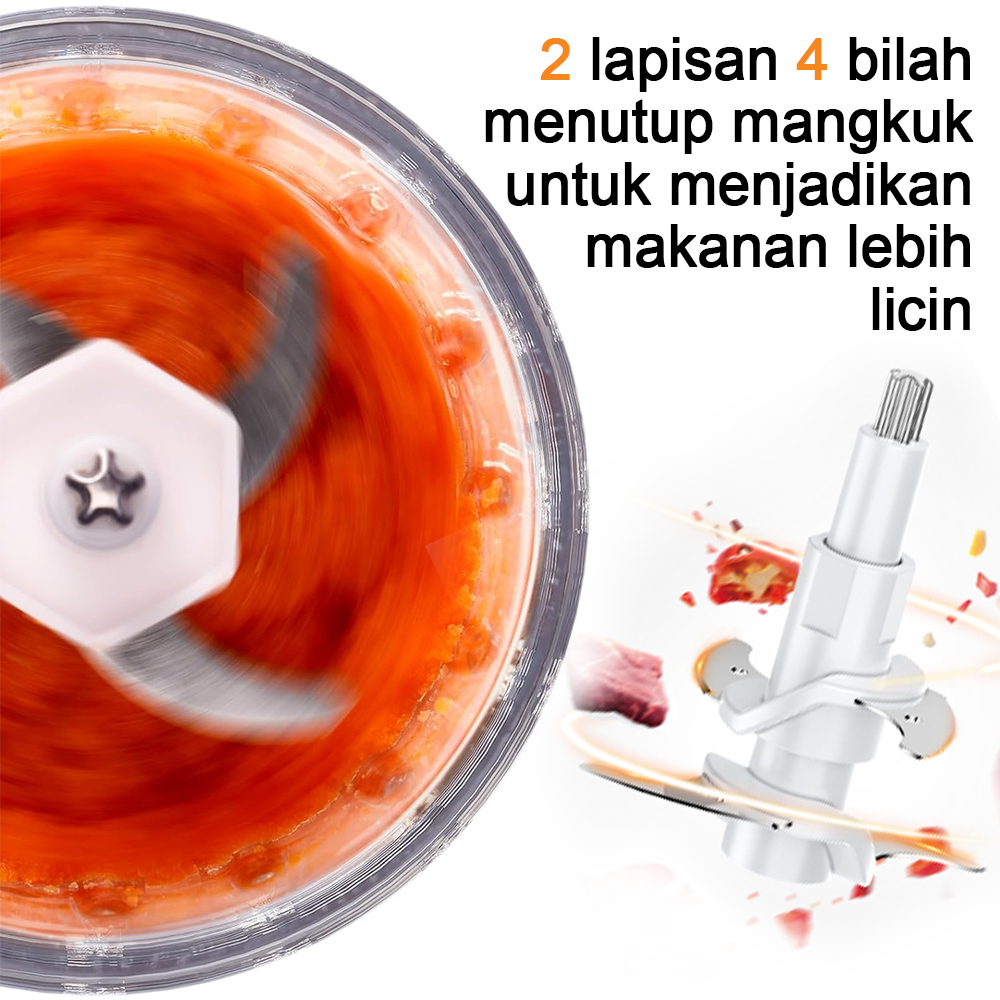 Simmo Electric Meat Grinder Mini Chopper Blender Baby Food Processor 1000ml 4-Blades Garlic ...