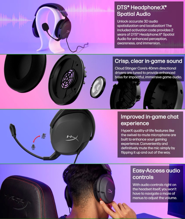 HyperX Cloud Stinger 2 Core Gaming Headsets - 683L9AA | Shopee Malaysia