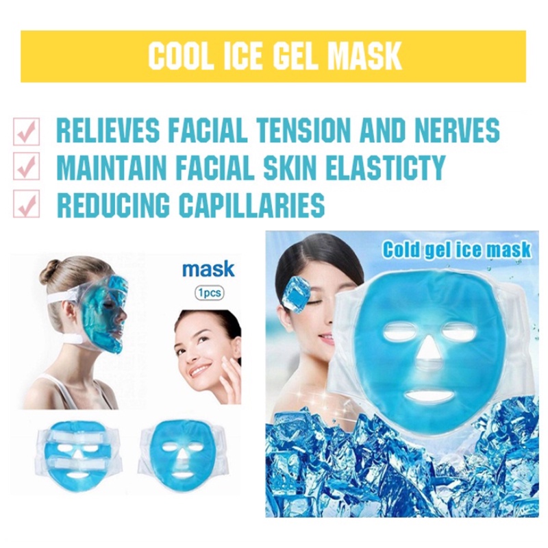 Reusable Ice Face Mask Cooling Gel Pack Swelling Relief - Cold Compress ...