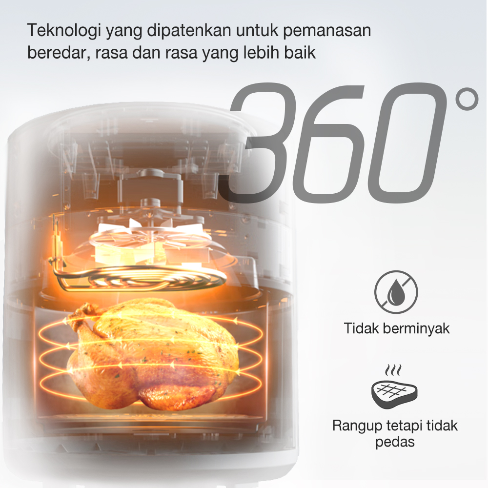 Simmo Air Fryer oil-free fryer Machine Visible Window 8L Large Capacity ...