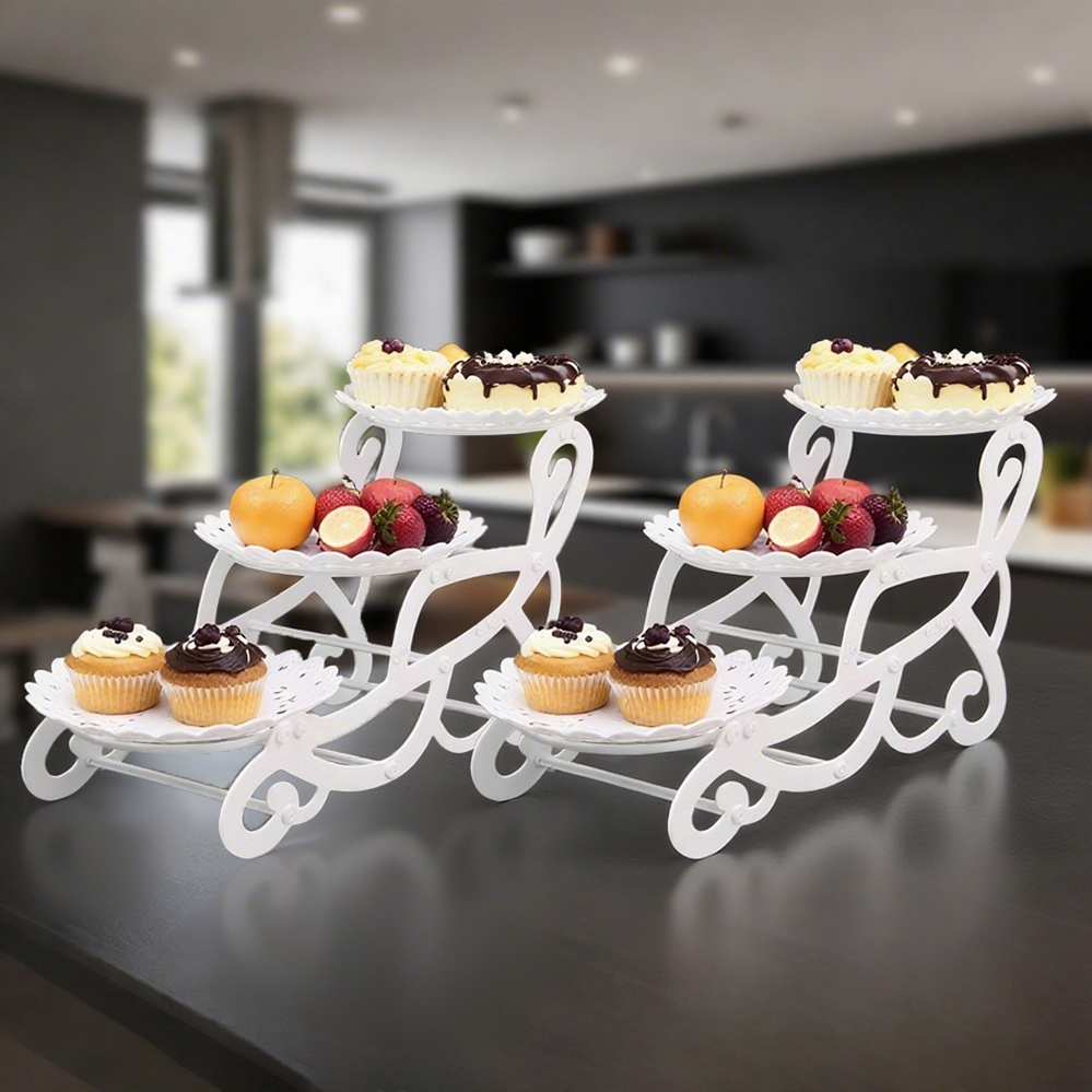 2/3 Tier Dessert Display Rack Fruit Tray Cupcake Cake Stand Tea Plate ...