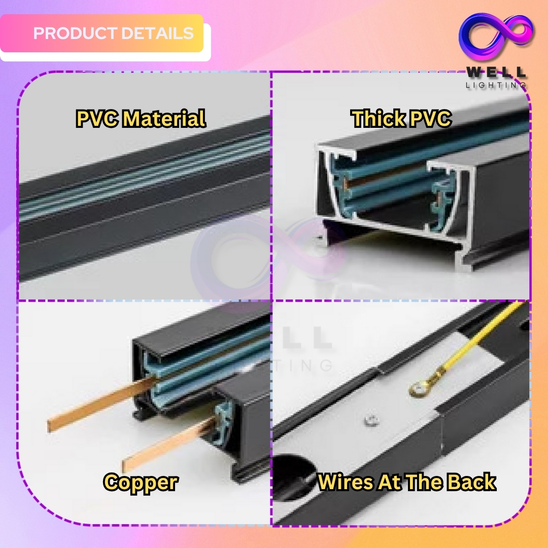 Lampu Track LED Track Light 10W 20W 30W LED Spotlight 1 Meter Track ...