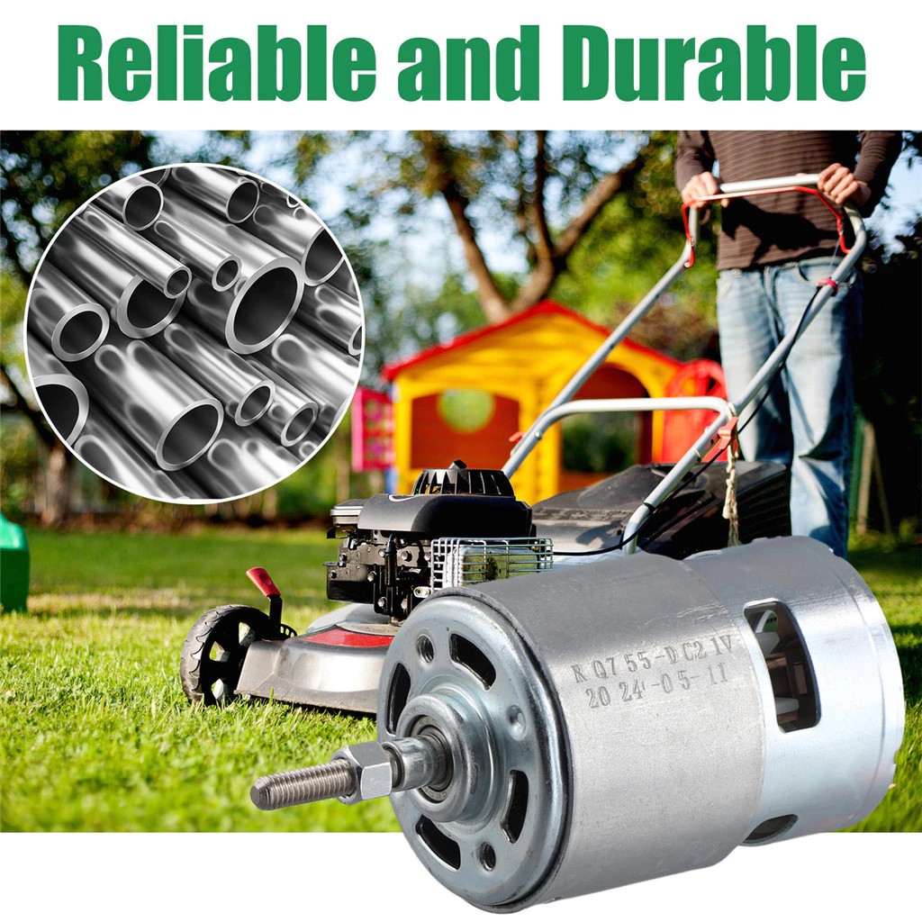 755 DC Motor for Weed Trimmer 21V Grass Cutter Motor with Long Shaft ...