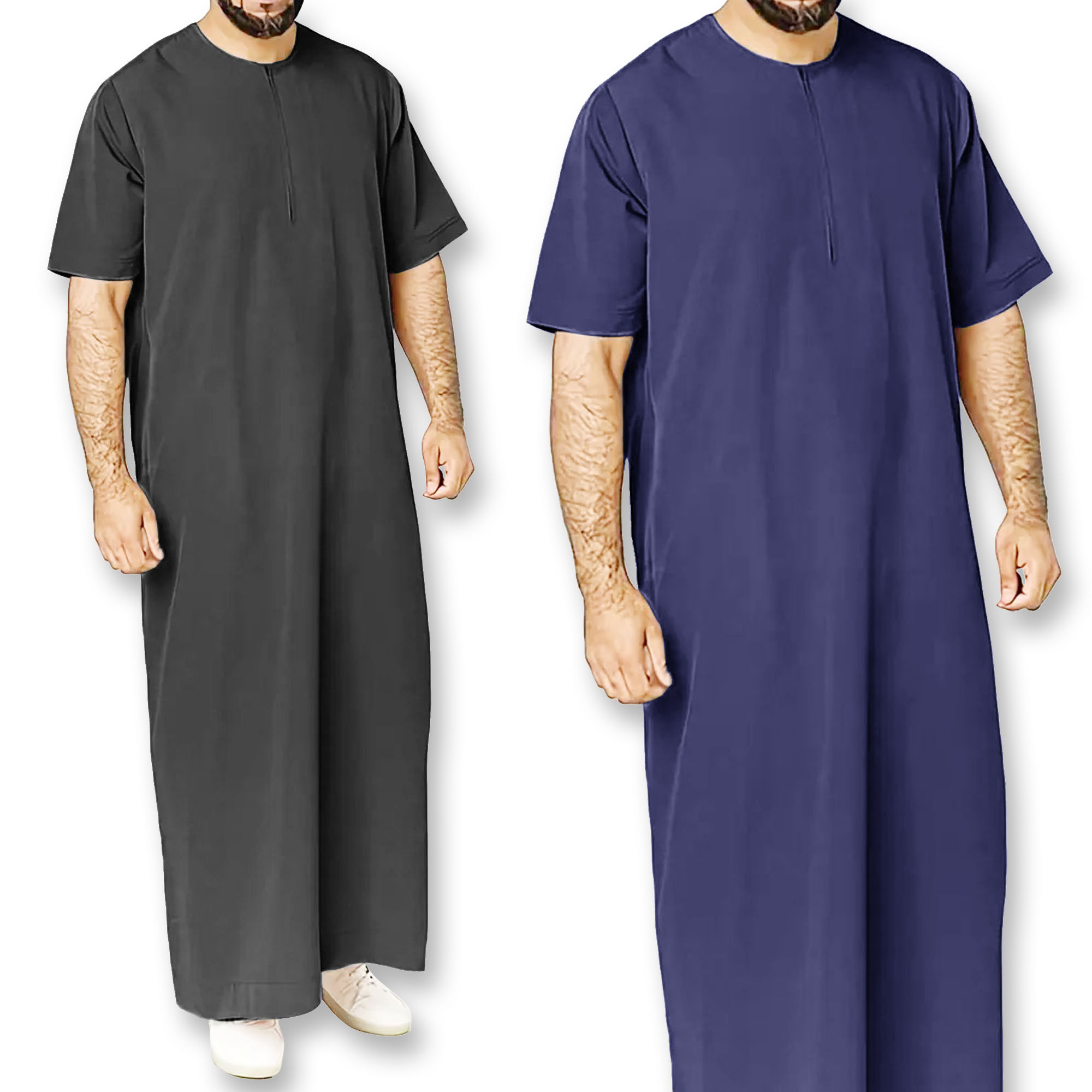 Islamic Men’s Robe Jubah Long Dress Exclusive Men’s Jubah Round Neck ¾ ...