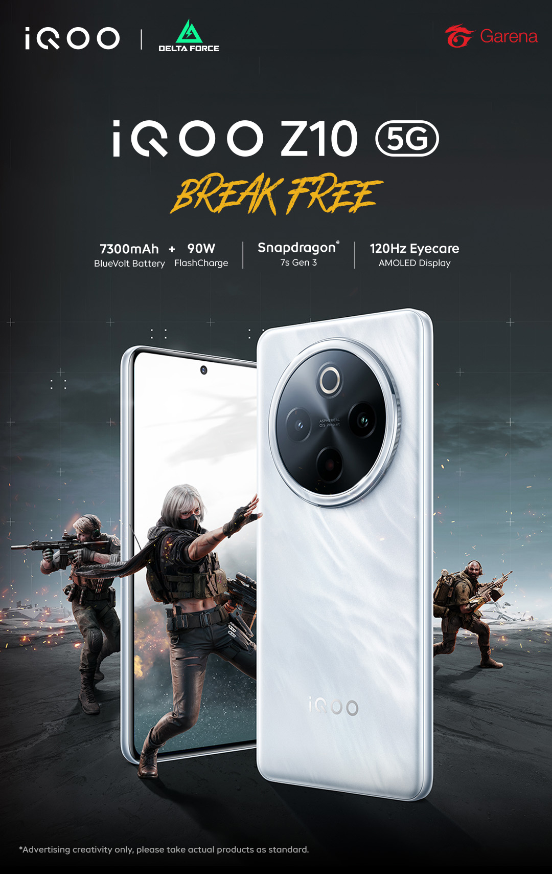 [New Arrival] iQOO Z10 5G (24*+512) 7300mAh 90W, SDM 7sGen3, 120HZ ...