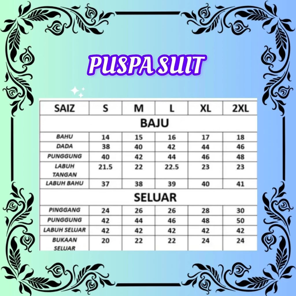 Baju Puspa Suit Set Muslima Material CEY IRONLESS | Shopee Malaysia