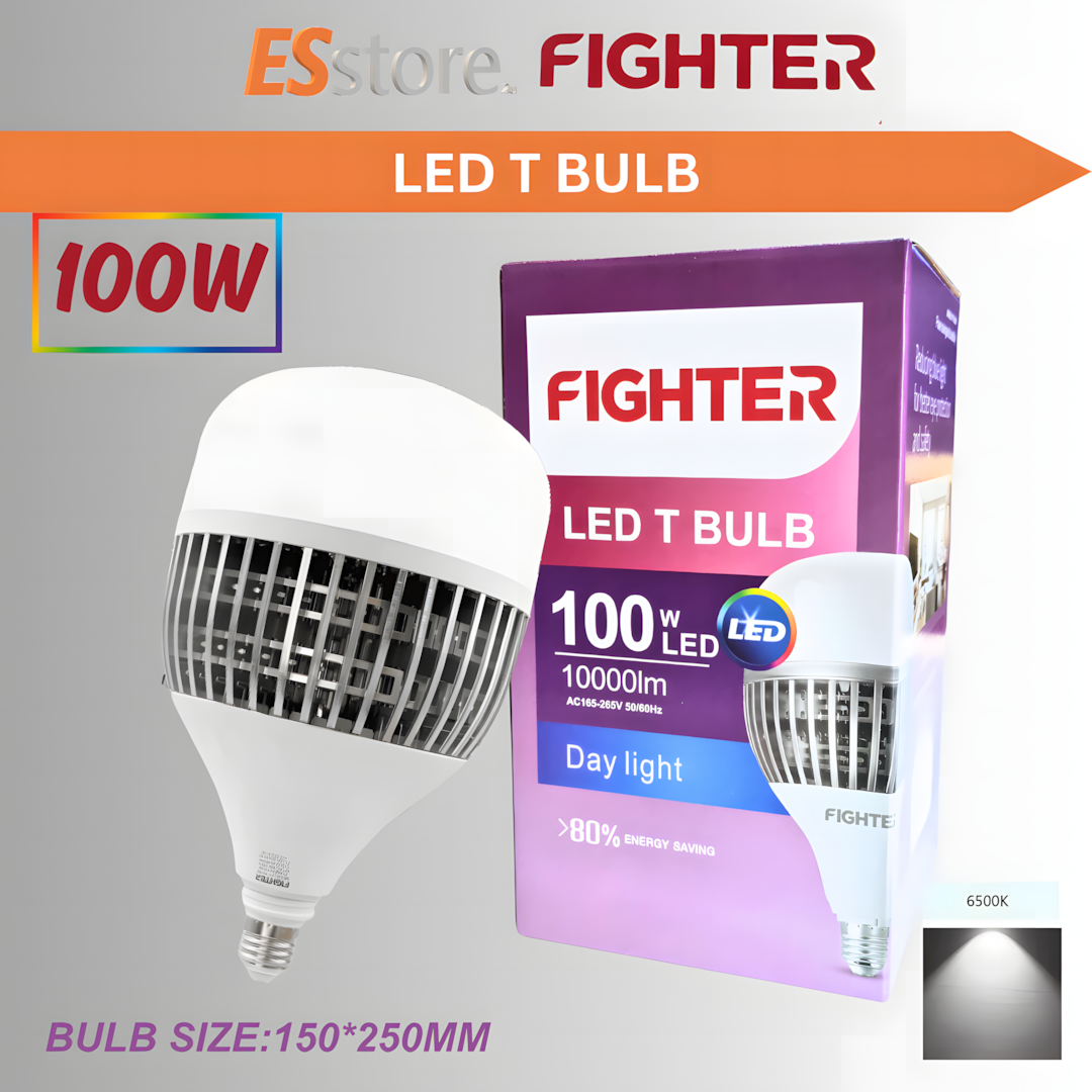 FIGHTER Led T Bulb E27 Led Bulb 60W / 100W Daylight 6500K | Shopee Malaysia