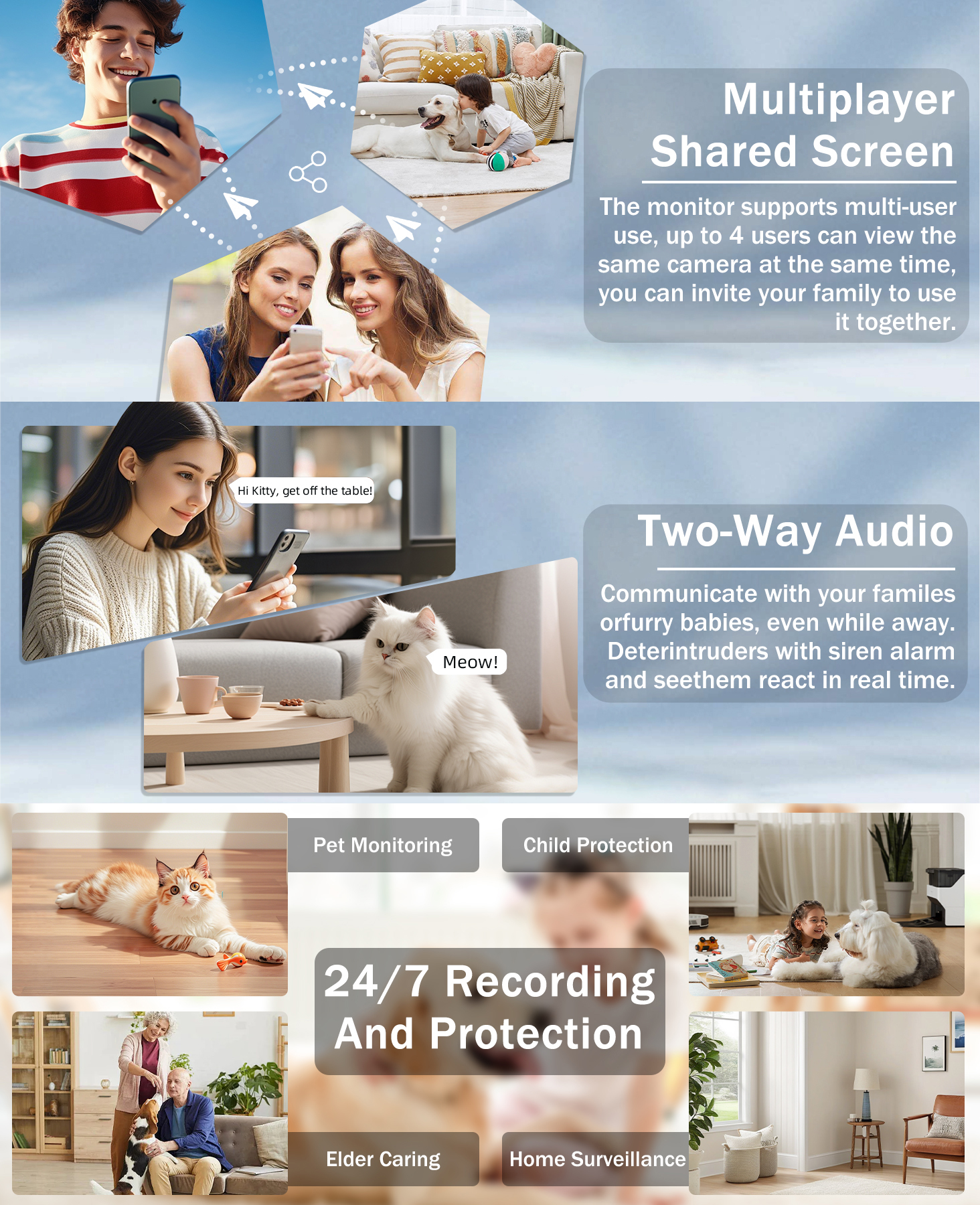 Movable Monitoring 1080P Wifi CCTV IP Security Camera Night Vision Life ...