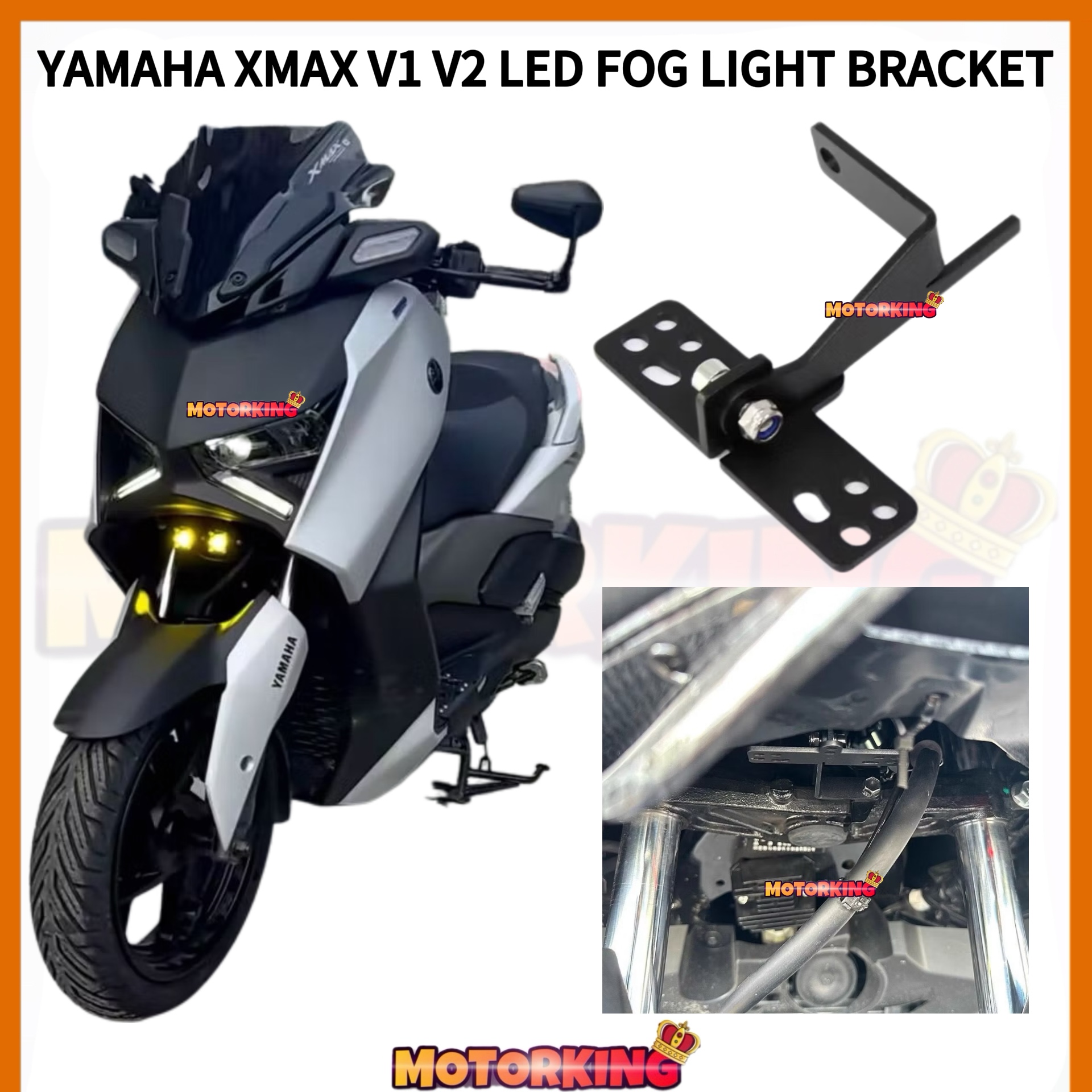 YAMAHA XMAX V1 V2 LED FOG LIGHT BRACKET PLUG N PLAY IKAT FORK BRACKET ...