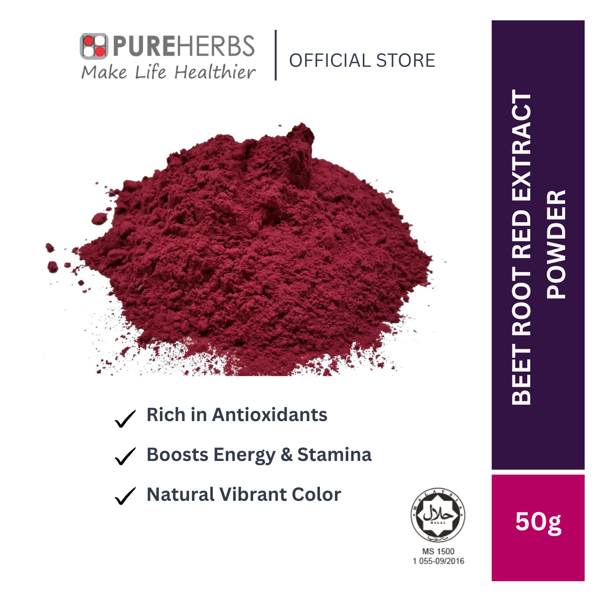 Beet Root Red Extract Powder / Serbuk Ekstrak Merah Akar Bit | Natural ...