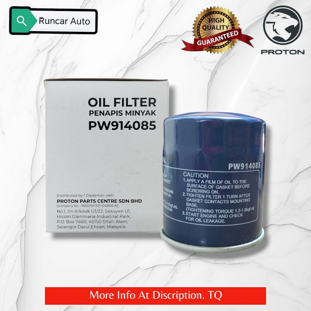 PROTON Engine Oil Filter ALL PROTON CAR •Saga/wira/satria/iswara/preve ...