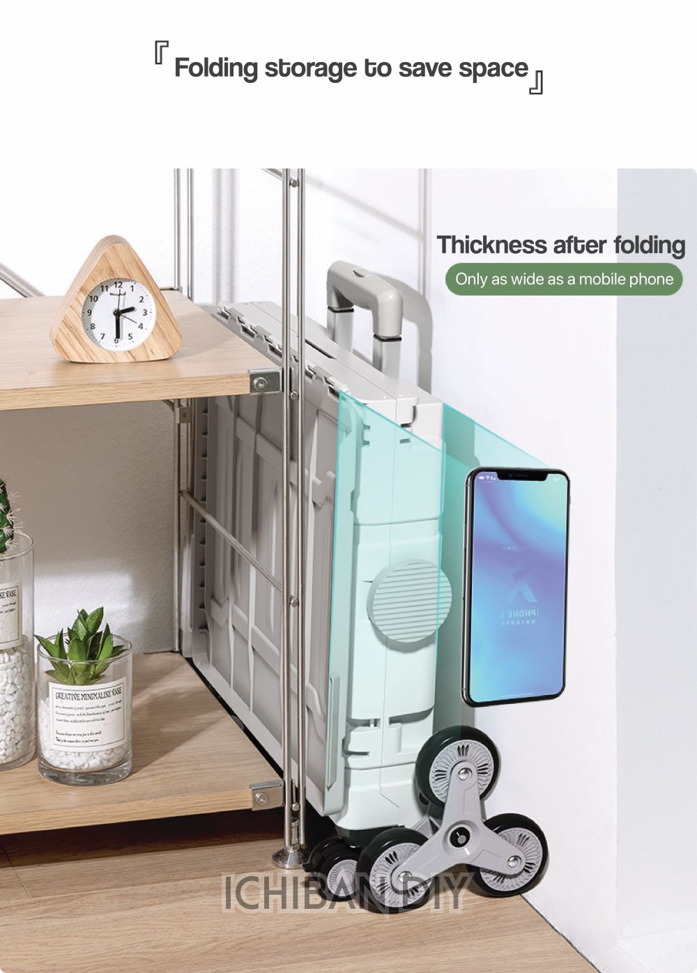 Foldable Shopping Trolley Cart Folding Box Storage Stair Climbing Troli ...