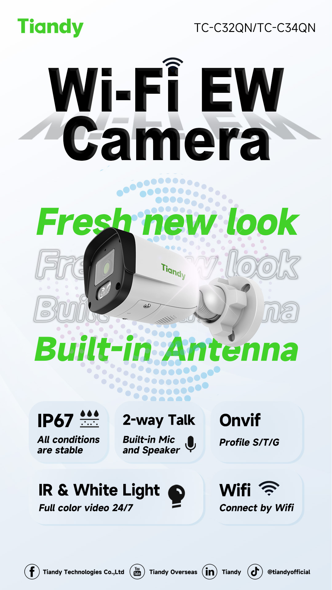 Tiandy C32QN 2MP/C34QN 4MP Outdoor WiFi CCTV Camera - Color Night ...