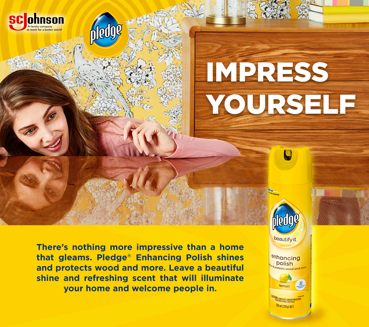 Pledge Furniture/Wood Polish, Shine & Protect - Lemon (330mlx6 ...