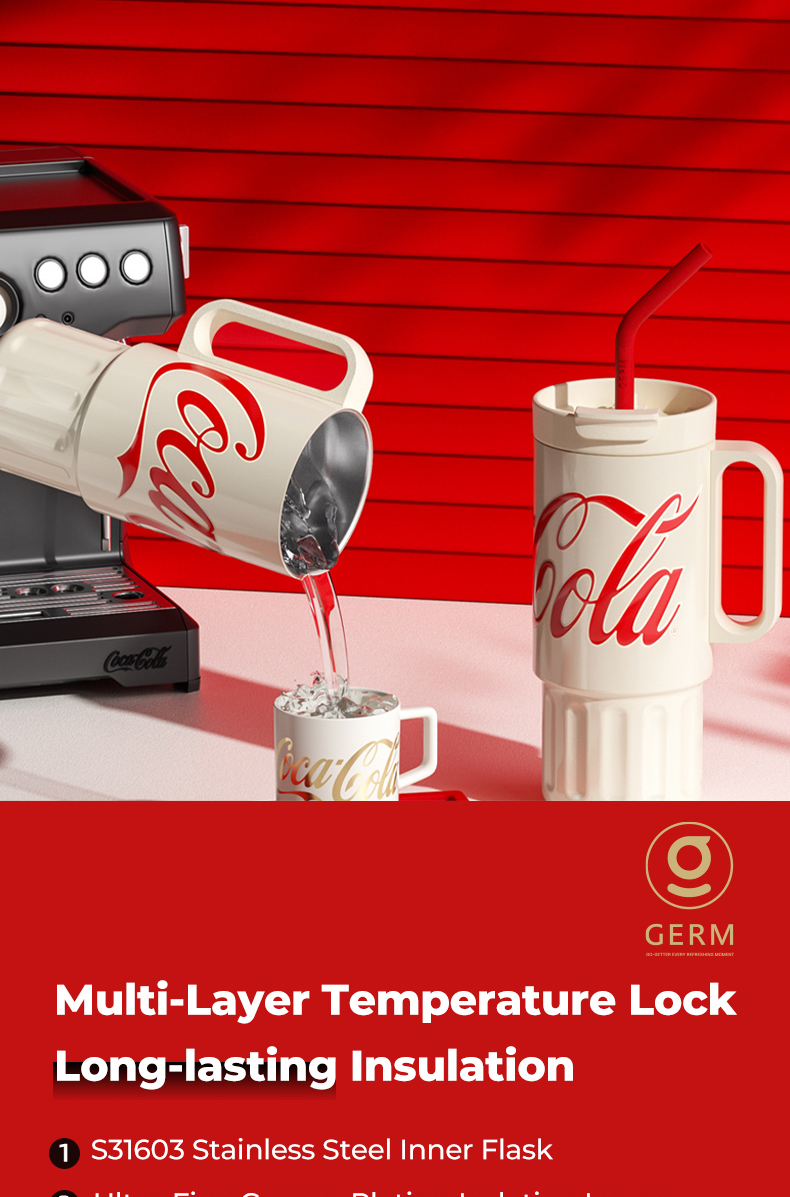GERM Coca Cola Tumbler Botol Air Termos Stainless Steel Large Straw ...