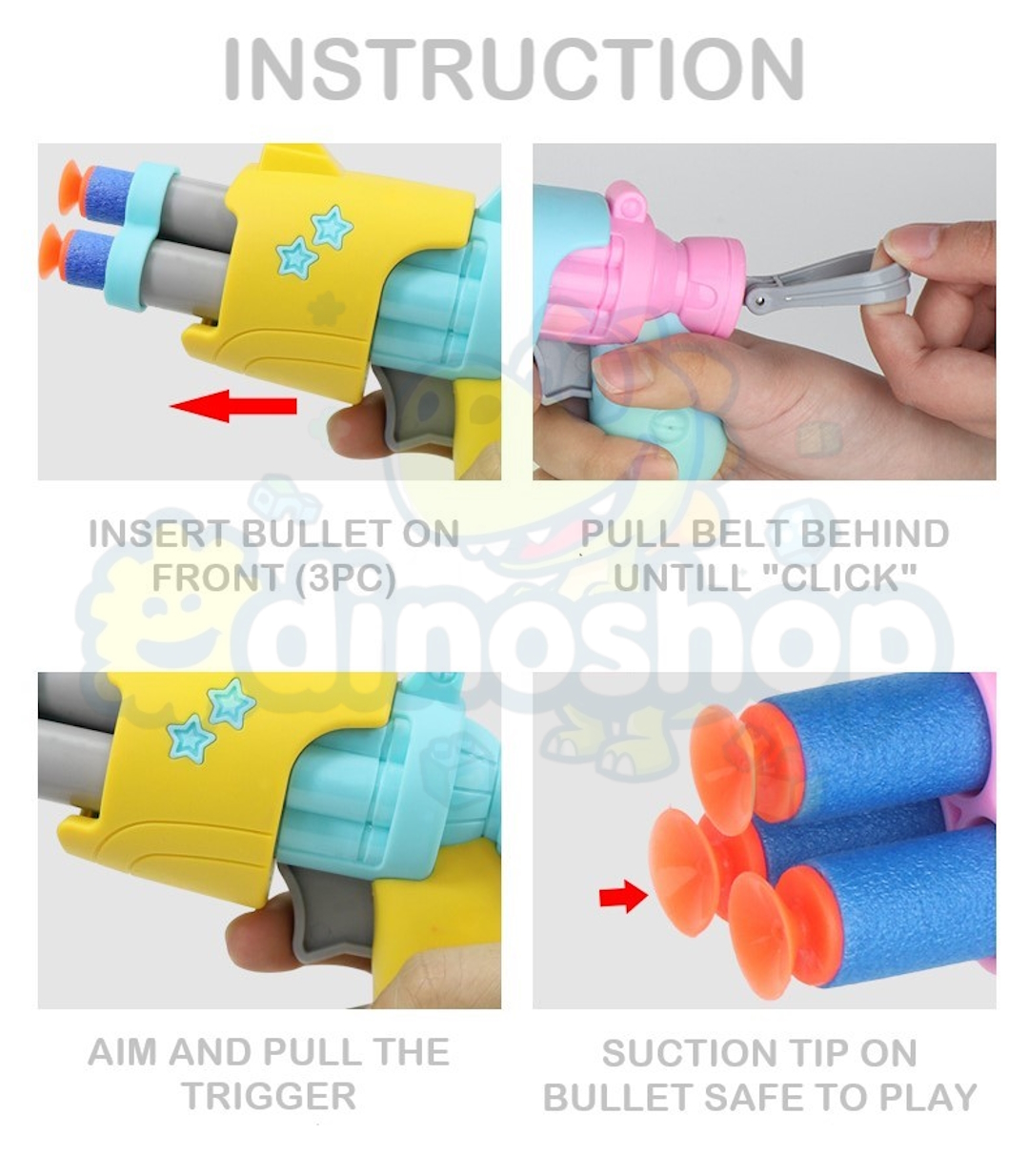 Goblin Toy Gun Soft Bullet Blaster Toy Mini Gun Toys Mainan Pistol Eva ...