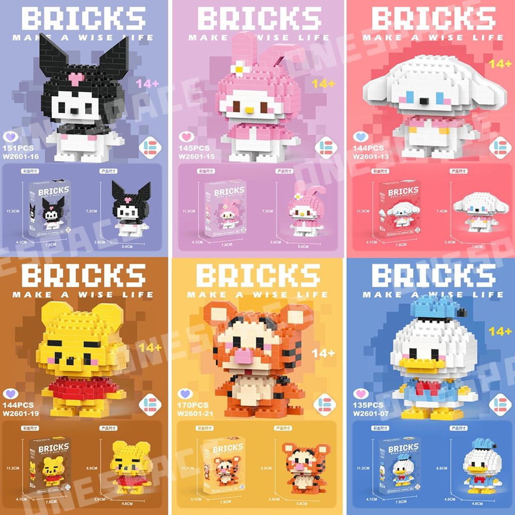 DIY Kuromi Building Block Sanrio Lotso Winnie Cute Cartoon Nano Block ...