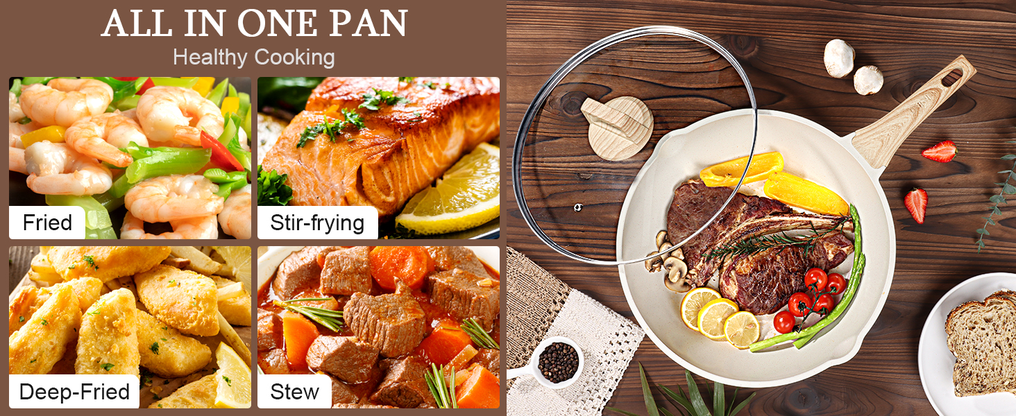 GIPP® Non-Stick Deep Frying Pan Large Capacity PFOA-Free (24/28/30cm) | Shopee Malaysia