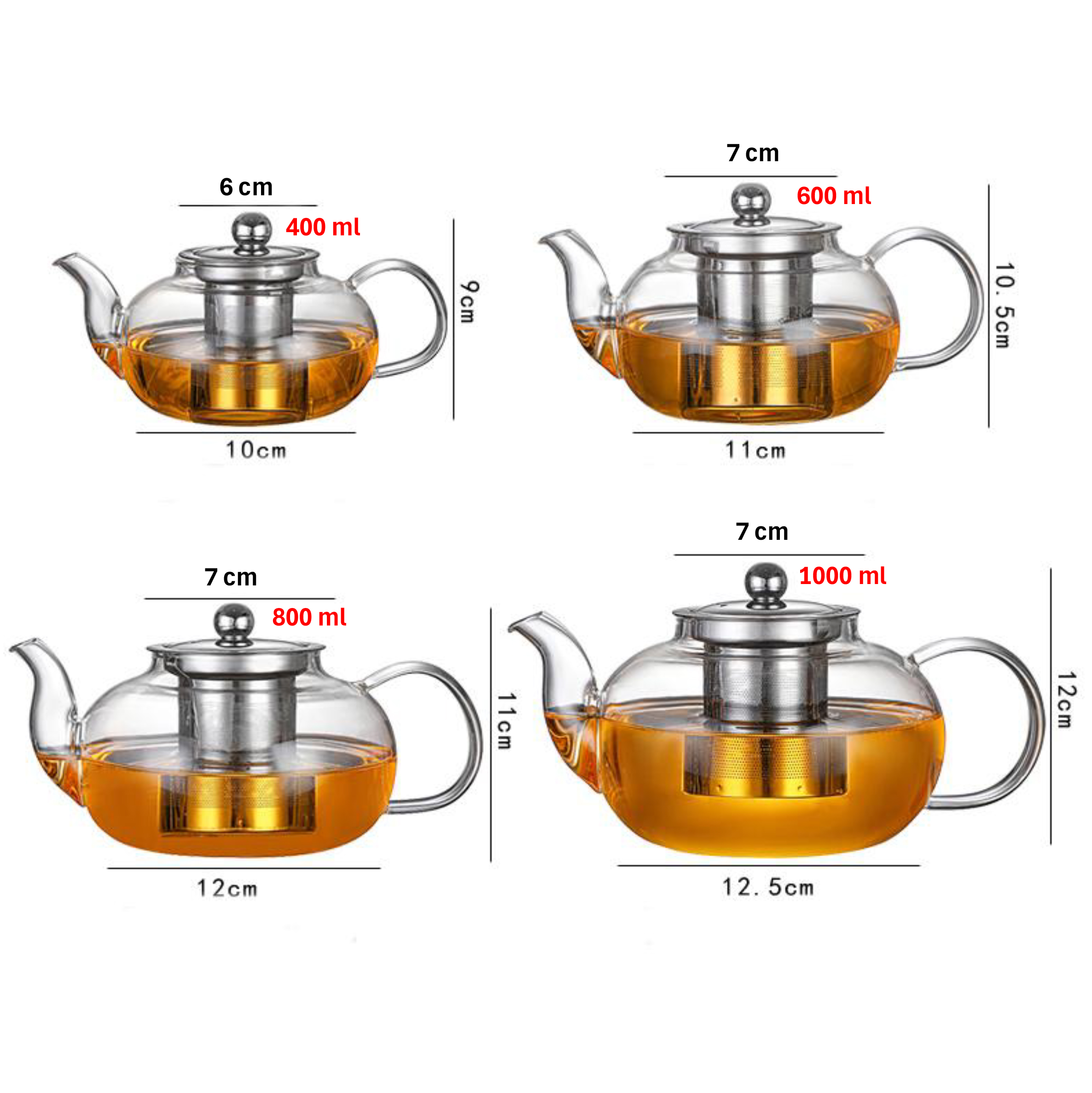 Teapot with strainer Glass jug Borosilicate glass teapot jug Tea pot ...