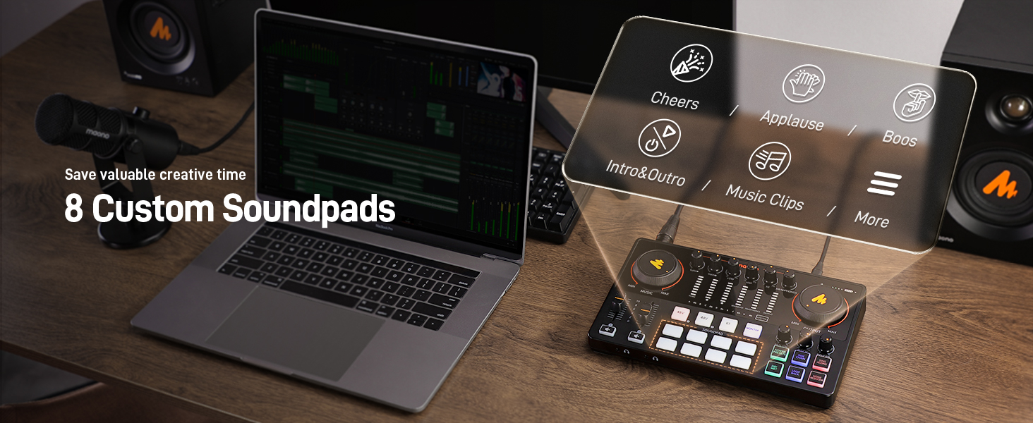 Maono AME2-Gen2 Podcast Mixer Audio Interface Sound Card with Dual XLR ...