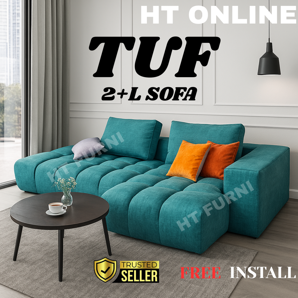 [HT ONLINE] TUF L-Shape Sofa Moden Scandinavian Design - Sofa Rumah ...