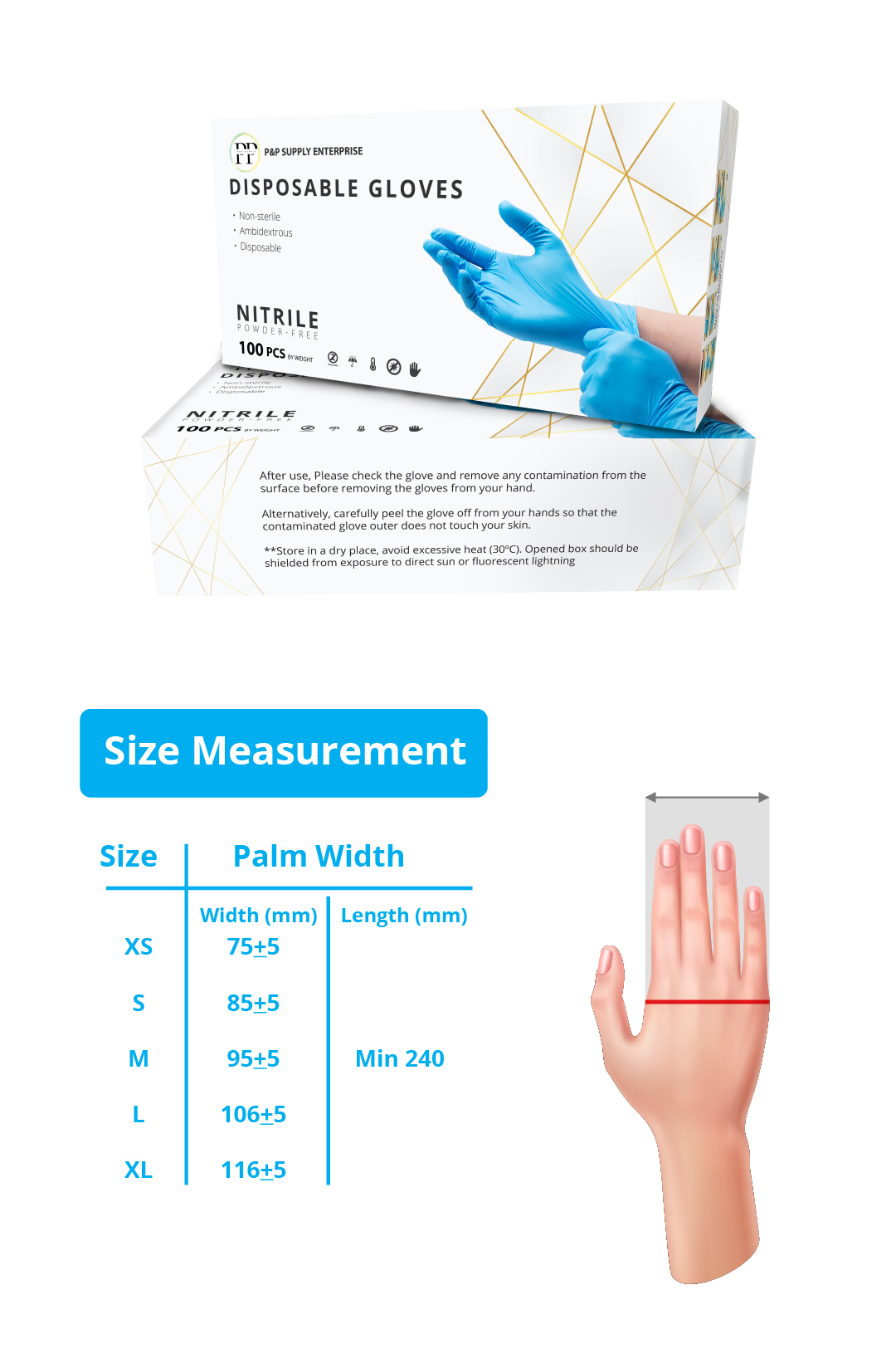 [BULK] PP Glove Blacl Nitrile Disposable Glove, Powder Free (1000pcs ...