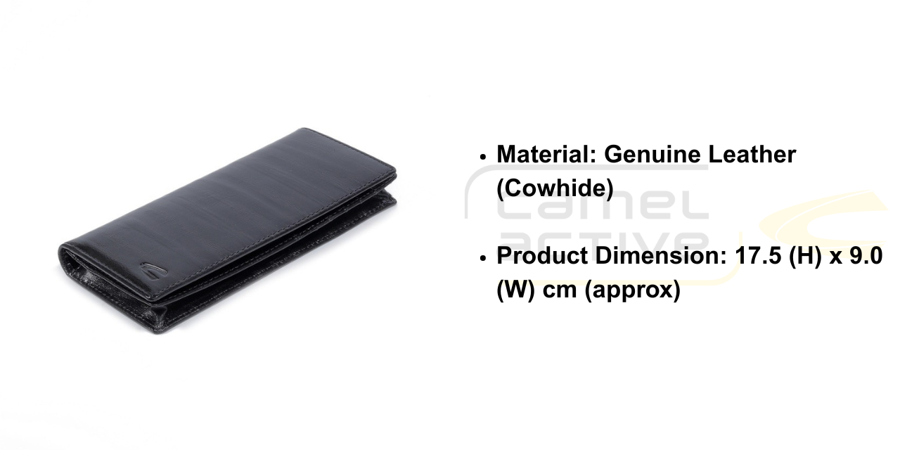 camel active Men Long Wallet Leather 14 Card Compartments Stamped ...