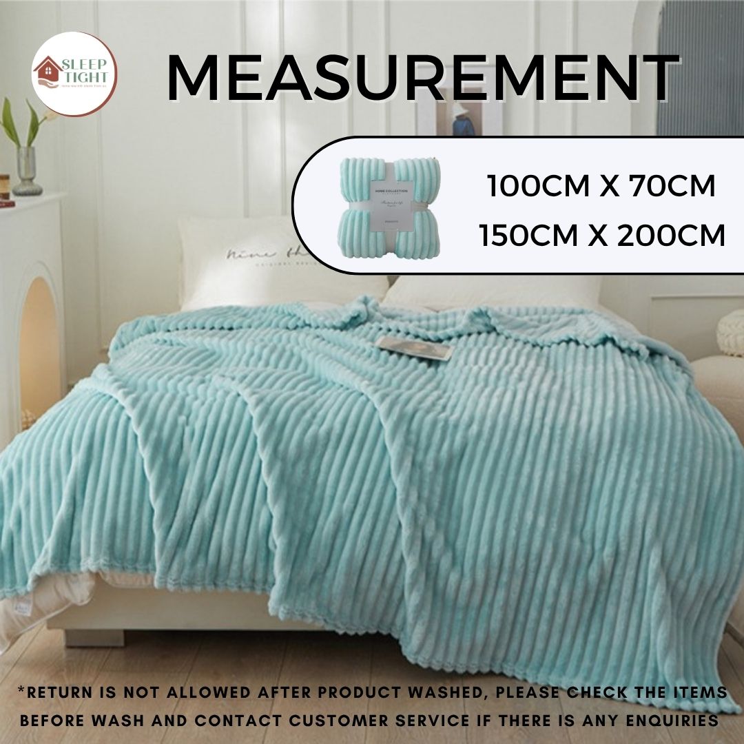 SleepTight CORAL FLEECE Blanket Selimut Gebu Lembut Sofa Blanket Tebal ...