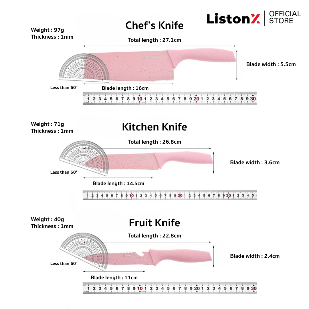 ListonX [New] Premium Sharp Tower Kitchen Knife Set (7-Piece) | High ...