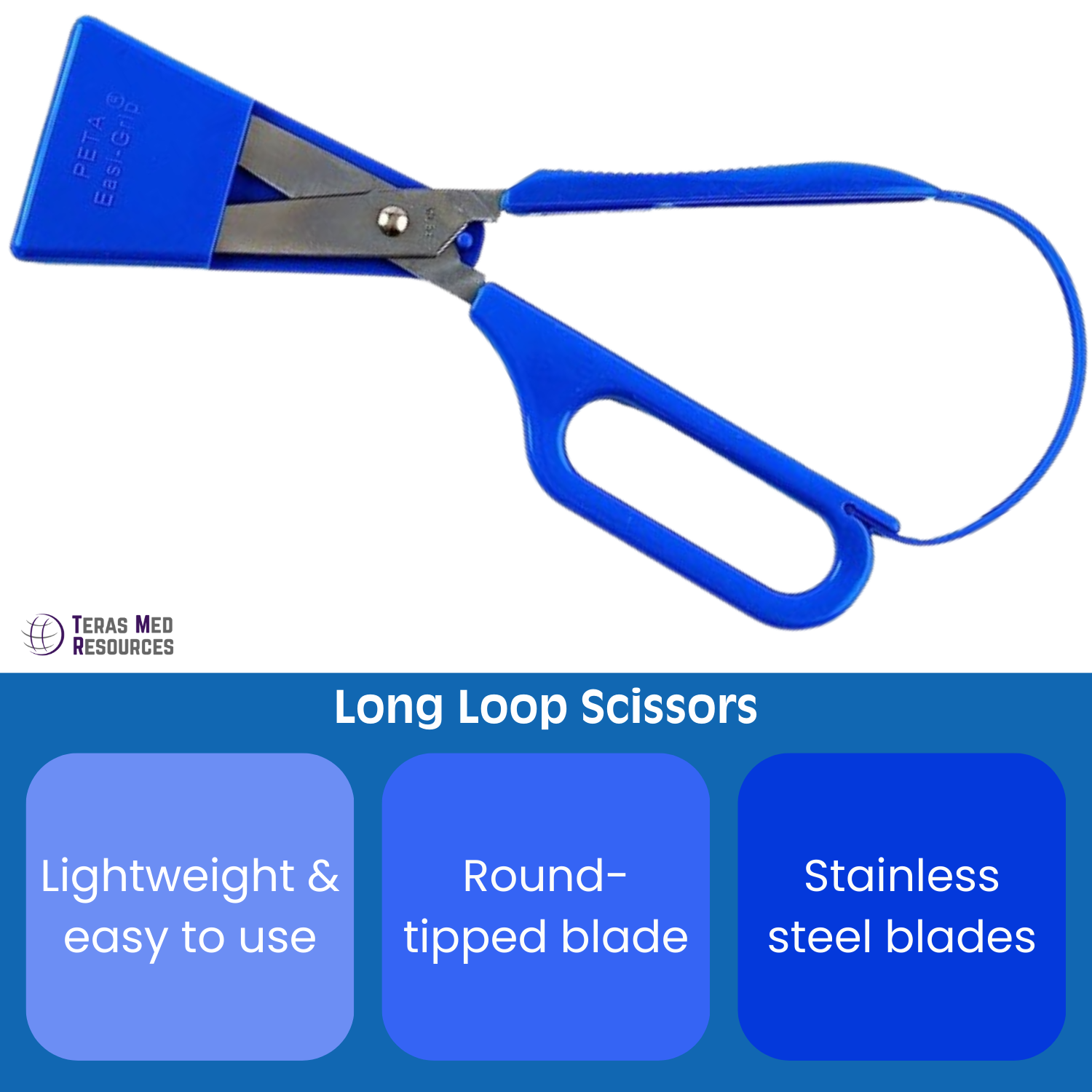 Easy Grip Scissors Long Loop (Right Hand, Blue) Special Needs & OT ...