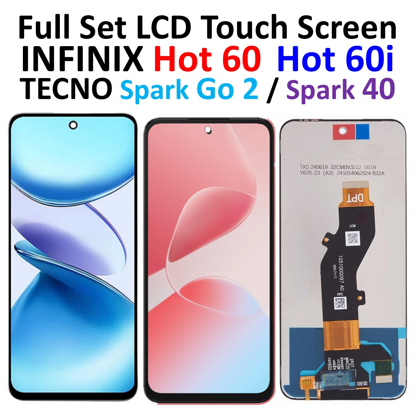 ORIGINAL NGS Brand Full Set LCD Touch Screen For INFINIX HOT 60 5G / INFINIX HOT 60i / TECNO ...