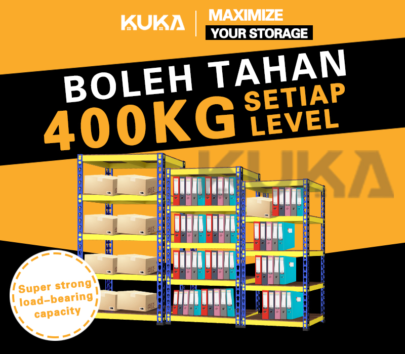 🔥4/5 Tier Boltless Rack Rak Besi Heavy Metal Frame Rak Buku Warehouse ...