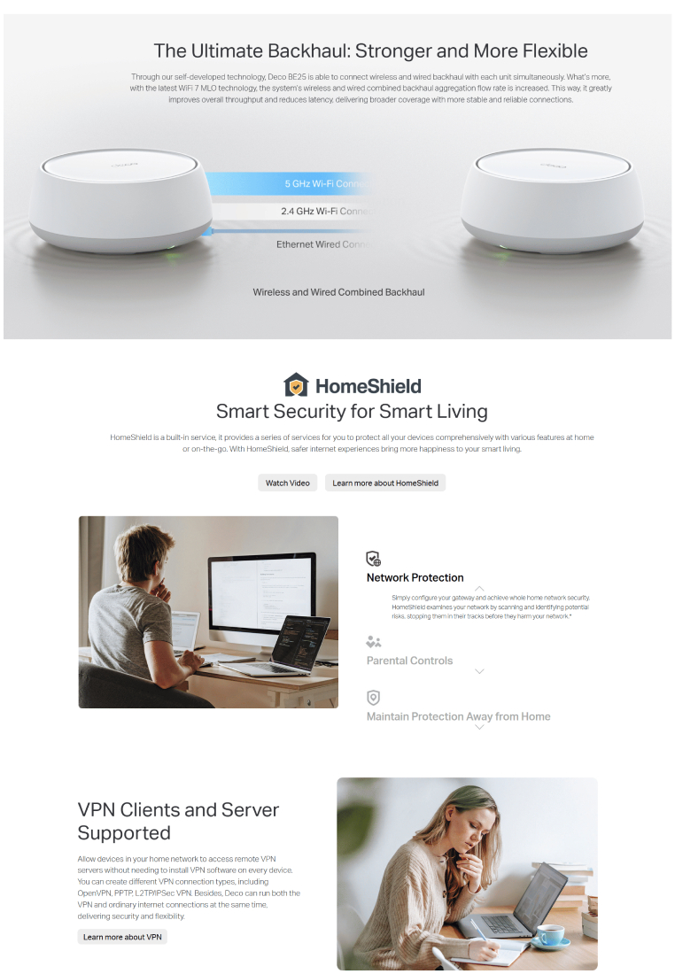 TP-Link Deco BE25 (2-Pack) BE5000 Whole Home Mesh Wi-Fi 7 System (2 ...