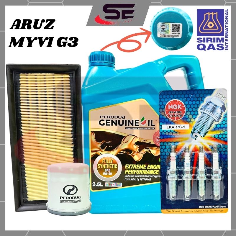 PERODUA Engine Oil 0w20 3.5L Fully Synthetic Minyak Hitam Perdua New ...