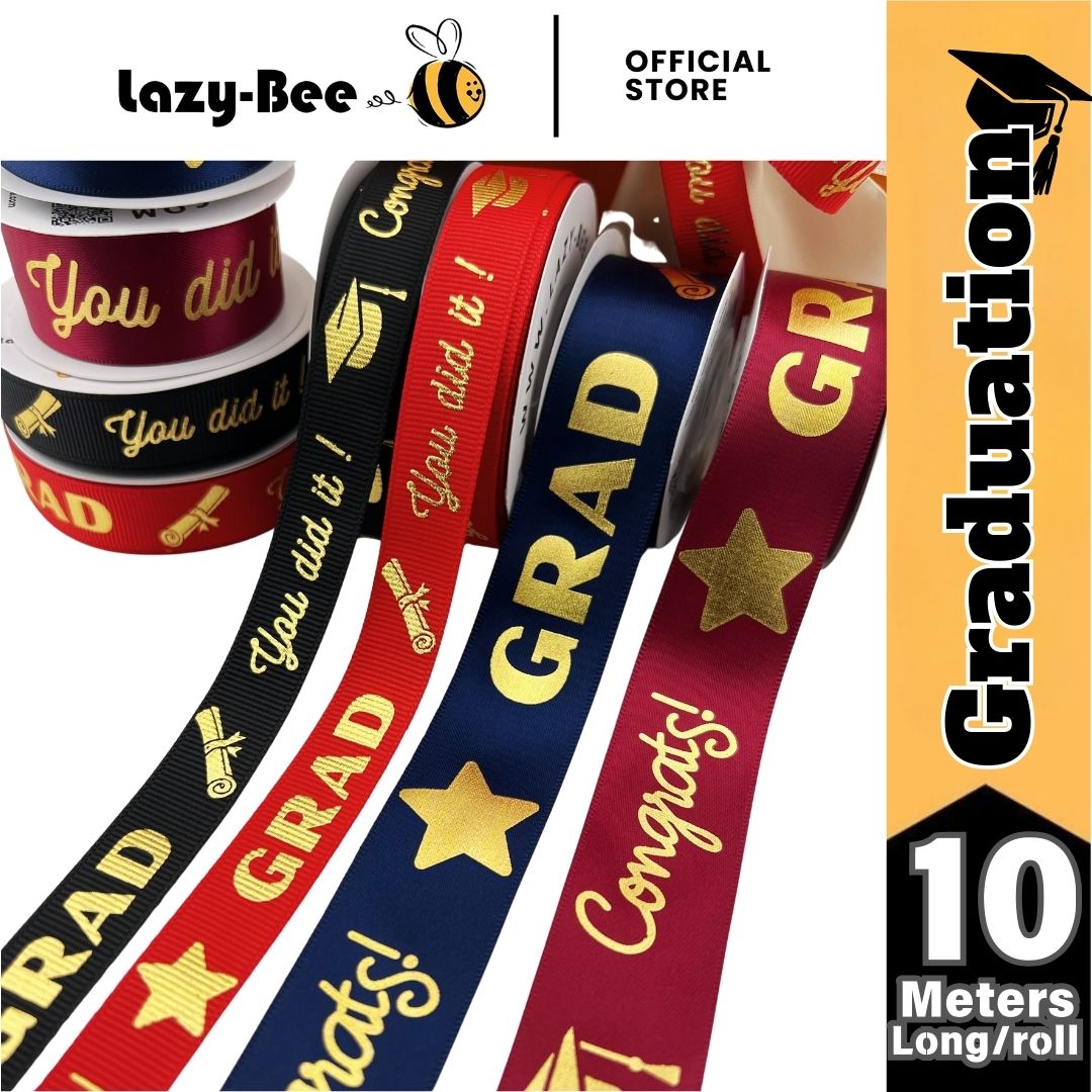 LAZY BEE Ribbon Congratulation Graduation Congrats Grad Convocation ...