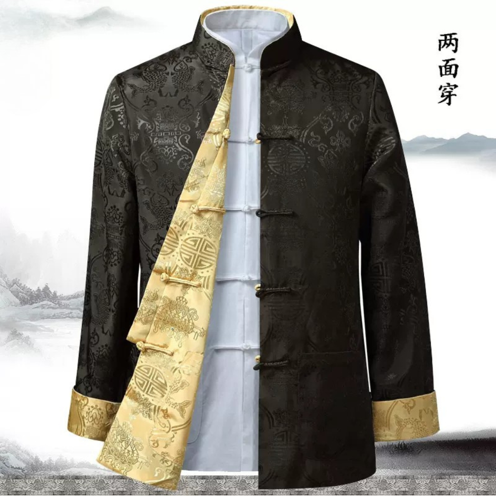 Men's Reversible Tang Suit Long Sleeve Loose Plus Size Chinese Style ...