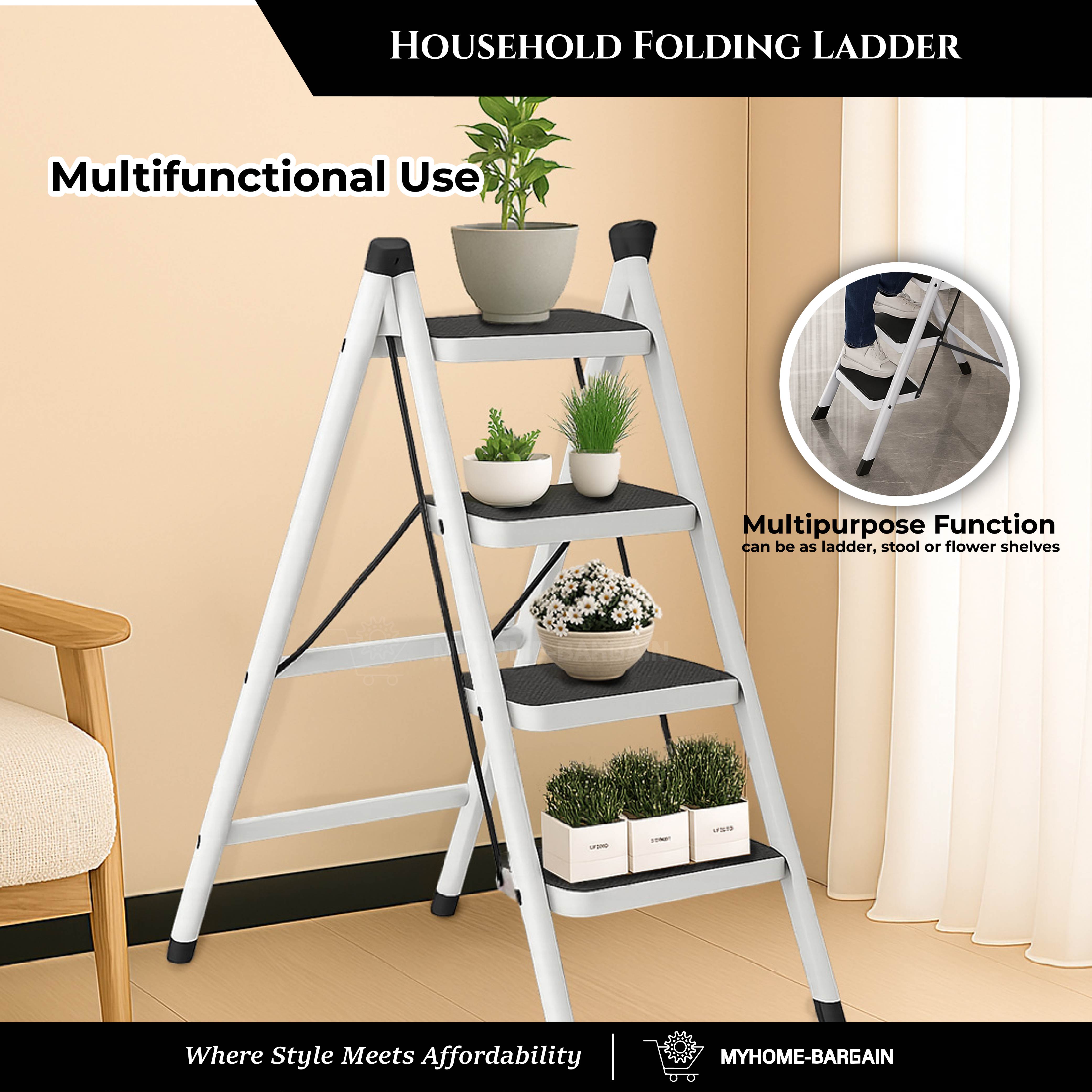 MYHOME | TANGGA LIPAT HEAVY DUTY | LADDER FOLDABLE | PORTABLE METAL ...