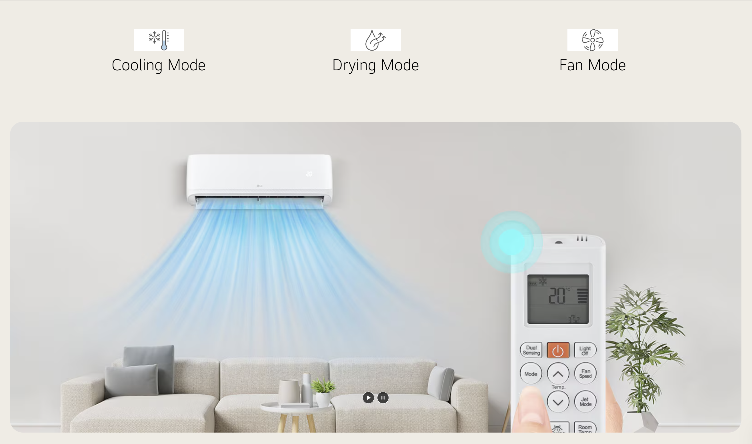 LG Lite Series Non Inverter Air Conditioner with Dual Sensing and Fast ...
