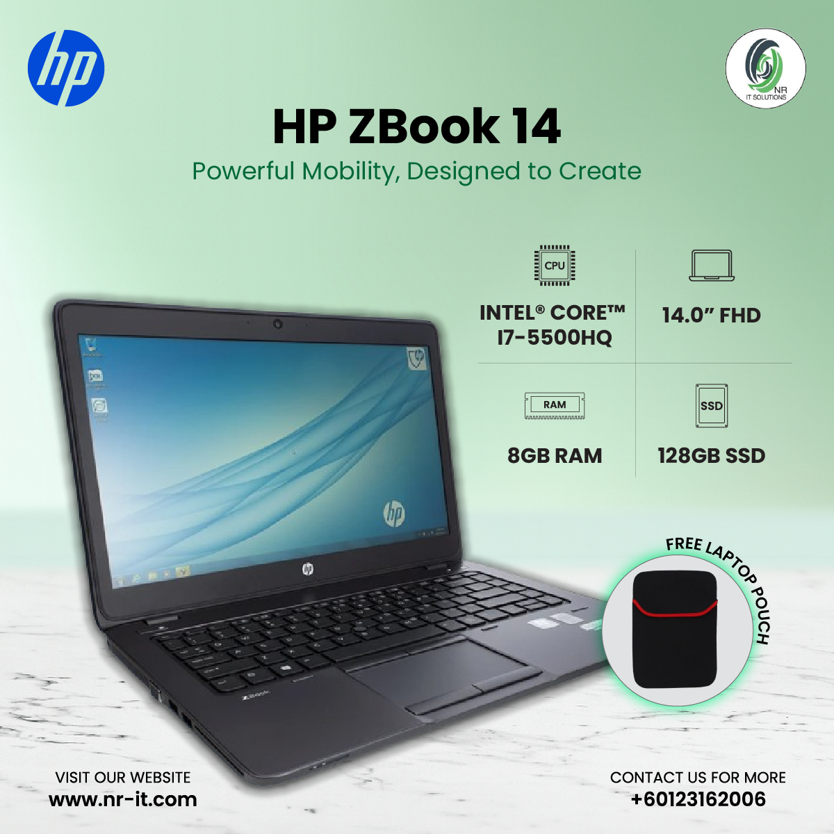 HP ZBook 14 Ci7-5th Gen | 14" FHD | 8GB RAM 128GB SSD | AMD FirePro ...