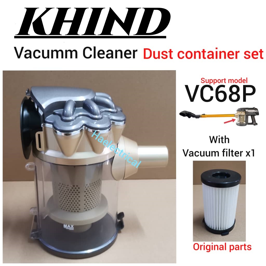 (1Set) KHIND Vacuum Cleaner Dust Container & Hepa Filter VC68P / VC66B ...